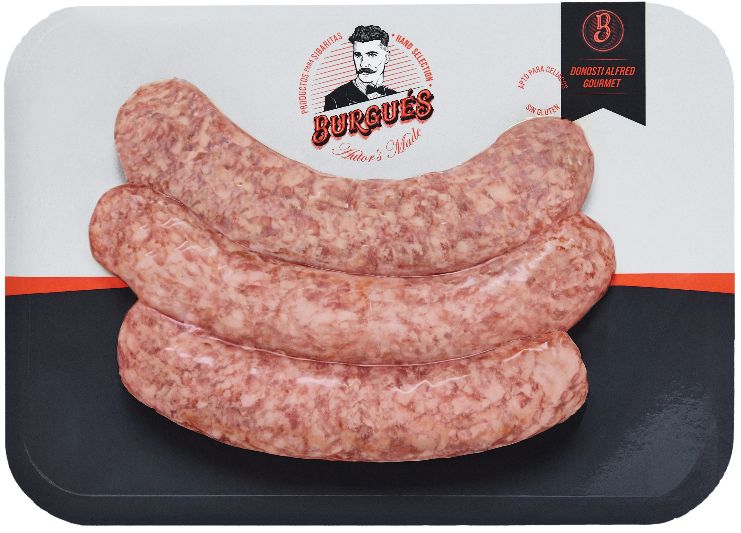 DONOSTI ALFRED. SALCHICHA GOURMET ULTRACONGELADA.